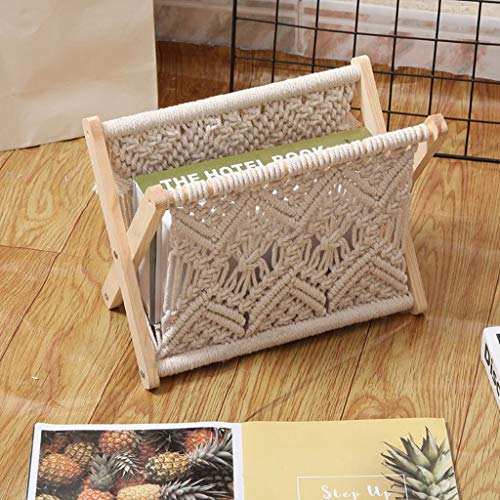 UXZDX Nordic Cotton Woven Storage Basket Magazine Rack Desktop Book Shelf Photo Props