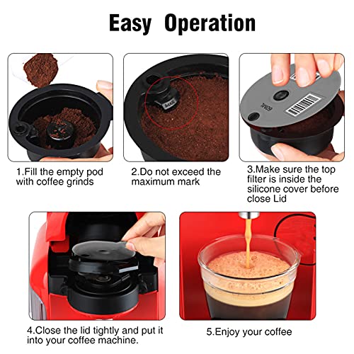 Coffee Capsule, 60ml/80ml Espresso Coffee Capsule Cup with Spoon Brush Reusable Refilling For Bosch‑s Tassimoo Tas Maker Coffee Machine(60ml)