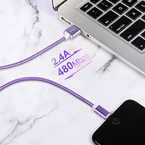 iPhone Charger Cord,[Apple MFi Certified] 4pack iPhone Charger Purple Apple Chargers for iPhone iPhone Charging Cord Nylon Braided Compatible with iPhone 13 Pro/13/12/11 Pro/11/XS MAX/XR/8/7/6s