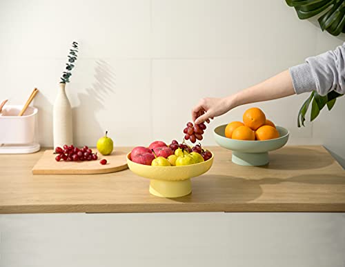 Fruit Holder Plastic Snacks Fruit Basket Bowl for Kitchen Countertop Kitchen Storage Baskets Stand Organization, Decor Centerpiece for Kitchen Counter or Dining Room Tables, White