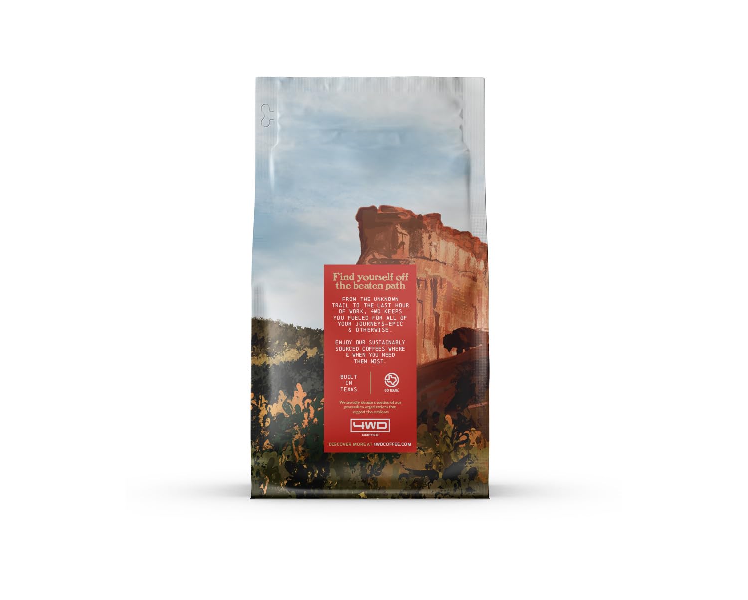 4wdCoffee Caprock Mesa Coffee - Whole Bean - Bold Roast - 12 Oz Bag - Arabica Beans - Fresh Roasted in Texas
