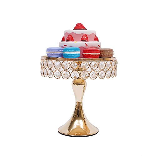 Cake Stands Set, Crystal Cupcake Stand Cookie Holder Fruits Dessert Display Plate, for Baby Shower Wedding Brithday Party Celebration Home Decoration (Gold-10PCS)