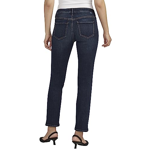 JAG Jeans Women's Cassie Mid Rise Slim Straight Leg Jeans, Brisk Blue, 8