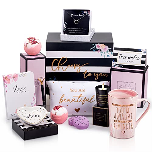 Jumway Birthday Gift Basket For Women 11 Unique Birthday Gifts For Her, Mom, Friends Female, Sister, Coworker, Wife, Girlfriend