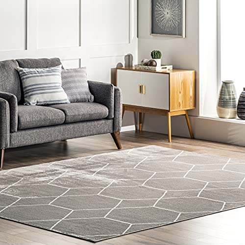 nuLOOM Veronica Geometric Honeycomb Area Rug, 8' x 10', Grey