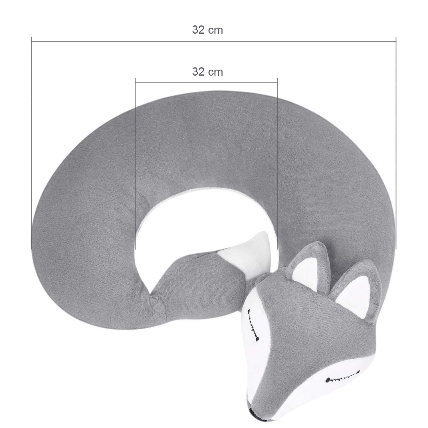 Cute Fox Travel Pillow for Adults Teens Cartoon Animal U-Shaped Neck Pillow Soft Washable Neck Cushion for Head Support Chin Neck Support Travelling Pillow for Airplanes Car Bus Train Office Home Use