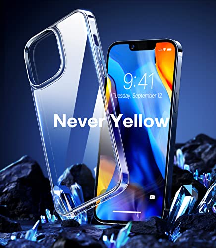 TORRAS Military Diamond Clear iPhone 13 Pro Max Case, [10FT Military Grade Drop Tested] Shockproof Protective Anti-Scratch Hard Back Non-Slip Silicone Bumper Slim Phone Cases iPhone 13 Pro Max, Clear