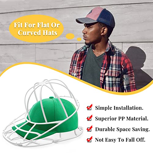 Hat Washers, Cap Washers for Washing Machine, Hat Cleaning Shaper Protector Fit for Adult and Kid's Baseball Caps, White