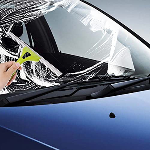 CQT Window Squeegees Wipper Cleaner Car Glass Cleaner Window Cleaning Tool for Car Indoor Outdoor High Windows (CG01, YellowGreen)