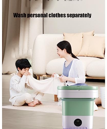 Portable Washing Machine,Foldable Touch Screen Mini Washing Machine,Small Washing Machine for Underwear,Baby Clothes or Small Items,Suitable for Apartments,Dormitories,Camping,(7.5 Liters),Green