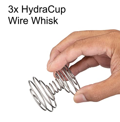 Hydra Cup - [3 PACK Insulated Stainless Steel Shaker Bottle with Barbell Blender Wire Whisk, Double Walled Vacuum Protein Mixes Shaker Cup, Keep Hot & Cold (3)
