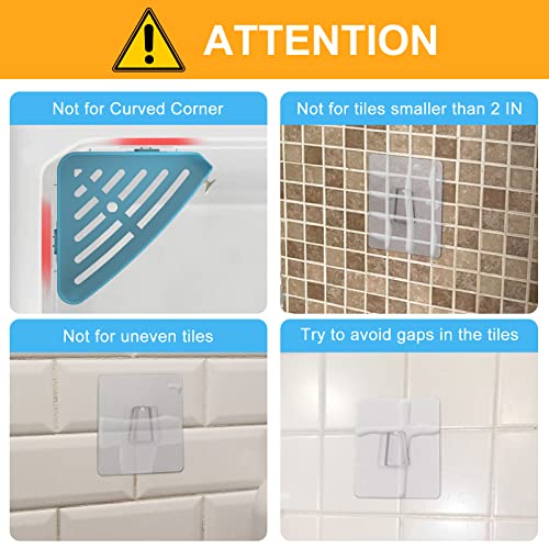Sotfamily Corner Shower Caddy, Adhesive Plastic Shower Organizer for Bathroom, 2 Pack, White