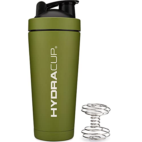 Hydra Cup - [3 PACK Insulated Stainless Steel Shaker Bottle with Barbell Blender Wire Whisk, Double Walled Vacuum Protein Mixes Shaker Cup, Keep Hot & Cold (3)