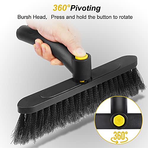 Yemei 35" Extendable Car Snow Brush with Squeegee,Brush Supports 360 Degree Rotation,Retractable Snow Shovel with Foam Grip ,for Small Car Truck SUV + Ice Scraper Yellow
