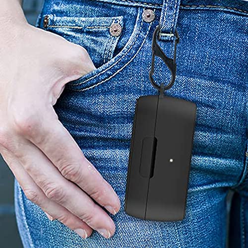 Ankersaila Soft Silicone Case Compatible with Skull Candy Jib True, Portable Scratch Shock Resistant Protective Case Cover (Black)