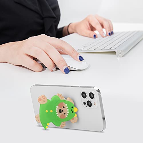 Phone Grip Handle Finger Clip Holder Grip Bracket Support Cute 3D Cartoon Blue Dragon Dinosaur Design Anime Animal Smartphone Expandable Adjustable Stand