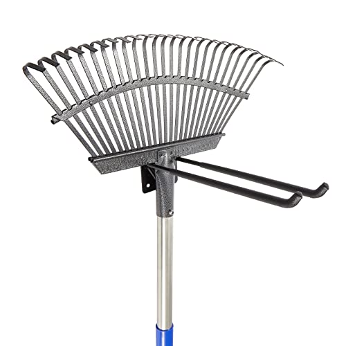 4 Pack Heavy Duty Hooks for Garage Wall Organizer Rack, 12-Inch Steel Utility Tool Hangers for Holding Shovels, Ladders, Bikes, Chairs (Black)