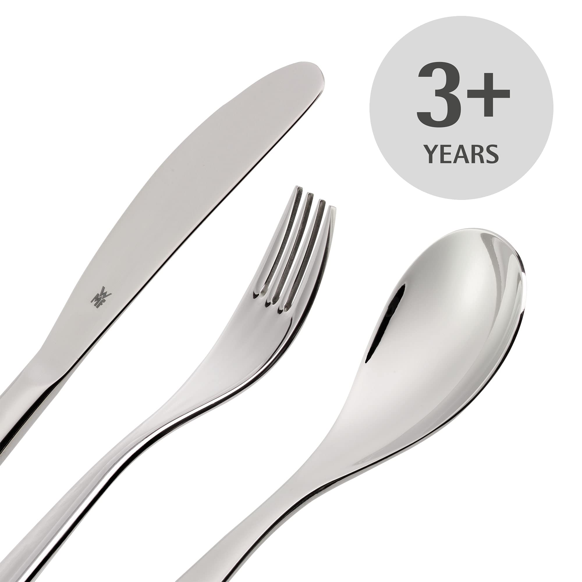 Pignr Animals Children's Cutlery, 4-Piece, from 3 Years, Cromargan Polished Stainless Steel, Dishwasher-Safe in a Gift Box with General Illustration, 4pcs, Silver