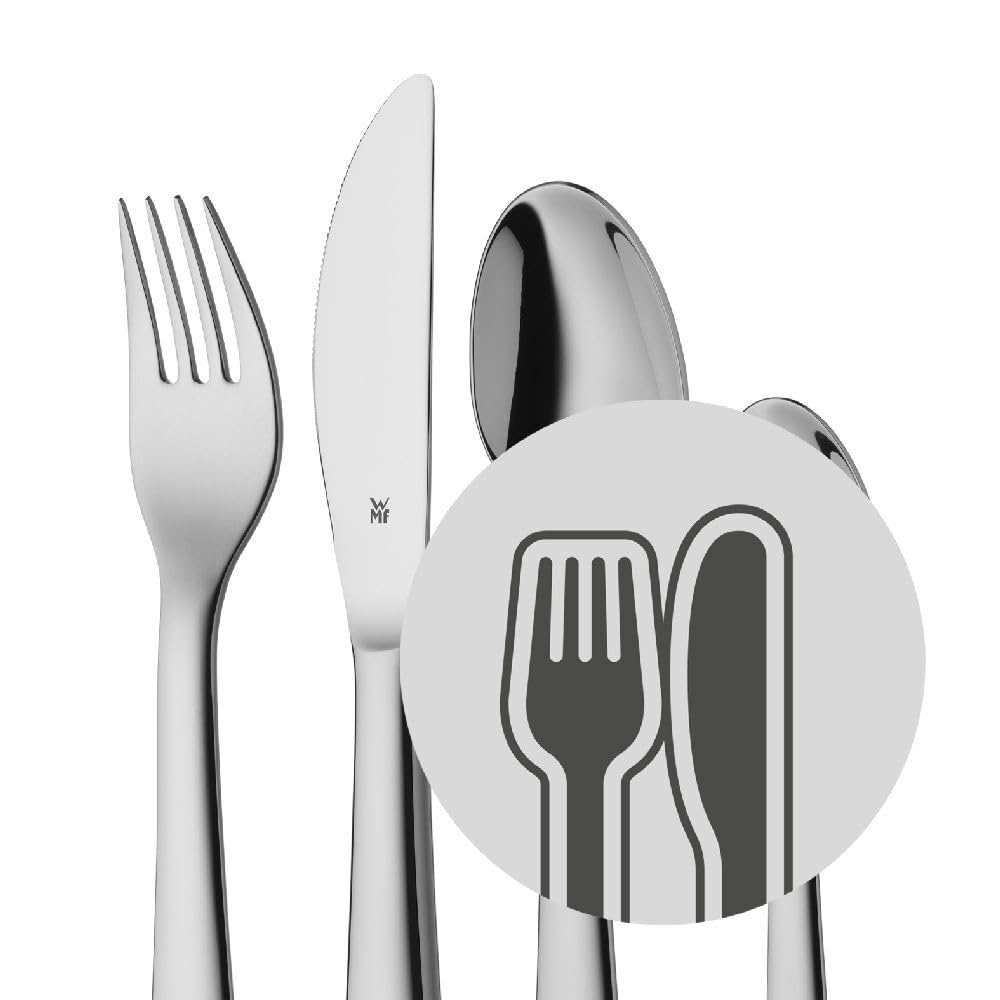 Pignr Animals Children's Cutlery, 4-Piece, from 3 Years, Cromargan Polished Stainless Steel, Dishwasher-Safe in a Gift Box with General Illustration, 4pcs, Silver