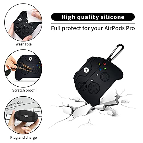 2Pack Game Controller & Vaselin Cover for Airpods Pro Case, Cute Fashion Character Skin Protective Cover Accessories with Keychain Soft Silicone Shockproof/Anti-Fall/Waterproof Case for Kids Girls