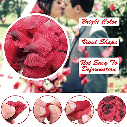 Vanleonet Rose Petals 2000 PCS Artificial Flower Silk Petals,Wedding Party Holiday Decoration for Romantic Night Valentine Day