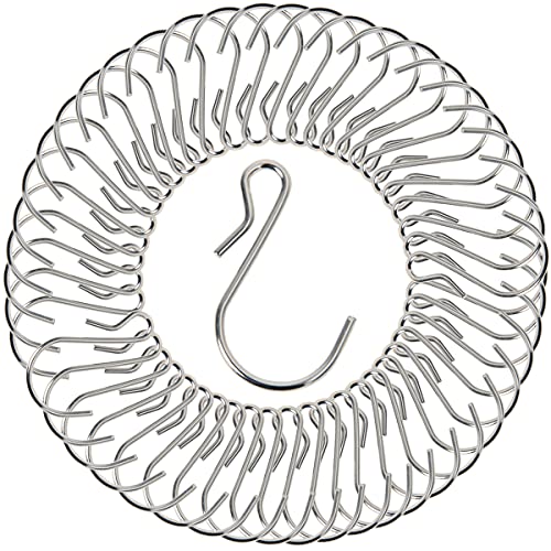 Qfeley Small S Hooks Stainless Steel, 100pcs S Shaped Metal Hooks Stainless Steel S Clip Hangers Connectors Christmas Ornaments Hanging Hooks for Christmas Wire Shelving Bathroom Office, 1.7”/4.3cm