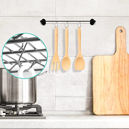 Qfeley Small S Hooks Stainless Steel, 100pcs S Shaped Metal Hooks Stainless Steel S Clip Hangers Connectors Christmas Ornaments Hanging Hooks for Christmas Wire Shelving Bathroom Office, 1.7”/4.3cm