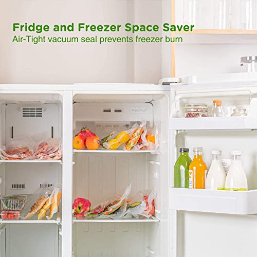 GERYON Vacuum Sealer Bags Rolls, 8x50ft & 11x50ft for Food Storage, Double Sided Texture, BPA Free, Heavy Duty, Great for Vacuum Seal storage, Meal Prep or Sous Vide
