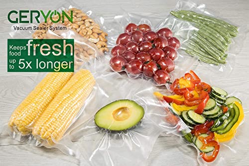 GERYON Vacuum Sealer Bags Rolls, 8x50ft & 11x50ft for Food Storage, Double Sided Texture, BPA Free, Heavy Duty, Great for Vacuum Seal storage, Meal Prep or Sous Vide