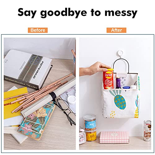 Fantasyon BTQ Wall Hanging Storage Bag, Waterproof Over The Door Closet Organizer Hanging Pocket Linen Cotton Organizer Box Containers for Bedroom, Bathroom (Black)