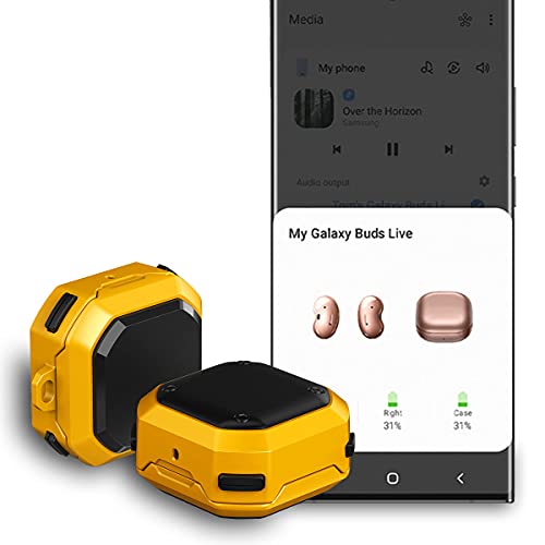 Wocoxo Compatible with Galaxy Buds Pro Case/Galaxy Buds Live Case, Shock-Proof Portable Protective Cover with Keychain (Yellow)