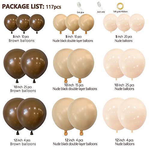 Brown Balloons Garland Kit Arch Nude Neutral Coffee Birthday Party Decorations