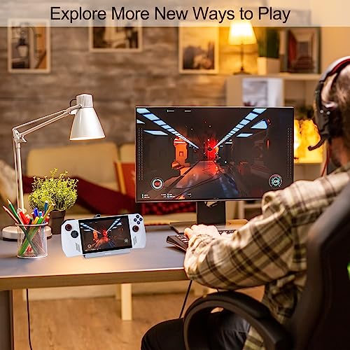 MVRPDXC Docking Station for ROG Ally/Legion Go, 7-in-1 ROG Ally Dock with HDMI 2.0 4K@60Hz, Gigabit Ethernet, USB 2.0, 2*USB 3.1 Gen1, USB-C 3.1 Gen1 and Fast Charging USB-C Port