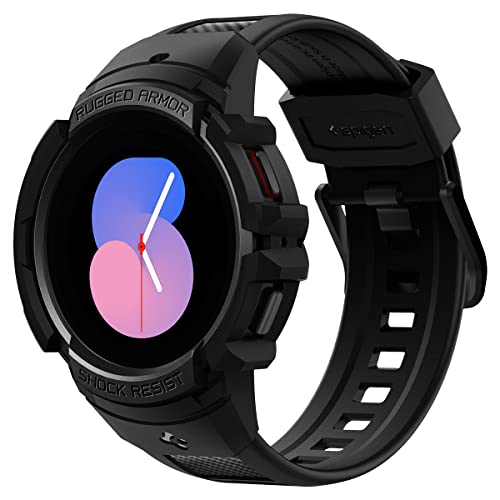 Spigen Rugged Armor Pro Designed for Samsung Galaxy Watch 5, Galaxy Watch 4 Band with Case Protector 40mm (2022/2021) - Black