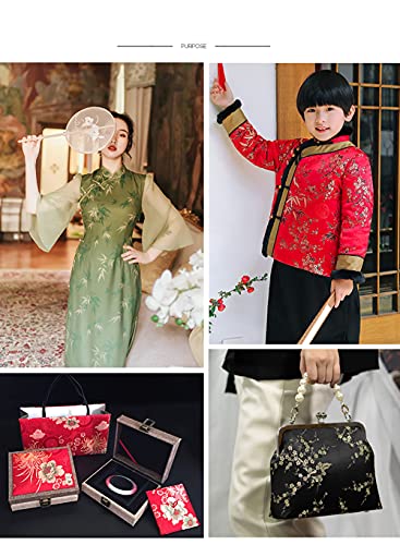 GOONSDS Damask Satin Brocade Jacquard Fabric Costume Upholstery Furniture Clothing Material 75Cmx50cm,F