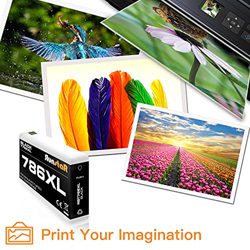 Run Star 1 Pack 786XL Black Remanufactured Ink Cartridge Replacement for Epson 786XL T786XL use for Epson Workforce Pro WF-4630 WF-5620 WF-5110 WF-4640 WF-5690 WF-5190 Printer (1 Black)