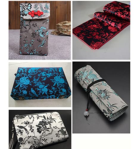 GOONSDS Damask Satin Brocade Jacquard Fabric Costume Upholstery Furniture Clothing Material 75Cmx50cm,F