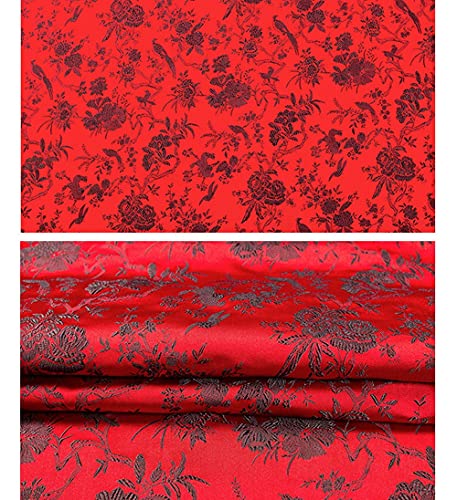 GOONSDS Damask Satin Brocade Jacquard Fabric Costume Upholstery Furniture Clothing Material 75Cmx50cm,F