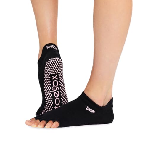 toesox Non Slip Ankle Half Toe Grip Socks - Pilates Socks with Grips for Women, Yoga, Barre and Dance