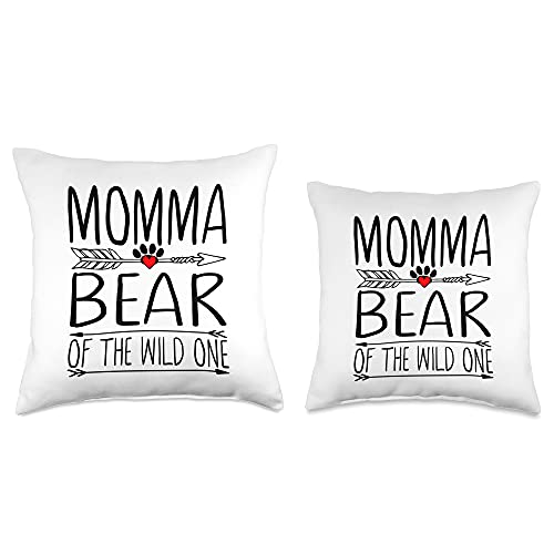 Momma Bear Motherhood Shop Momma Bear Mama Embrace Motherhood Support Heart Arrow Throw Pillow, 16x16, Multicolor