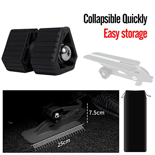 Foldable Car Door Step Plus, Level Adjustment System, All Metal, Side Step (Black)