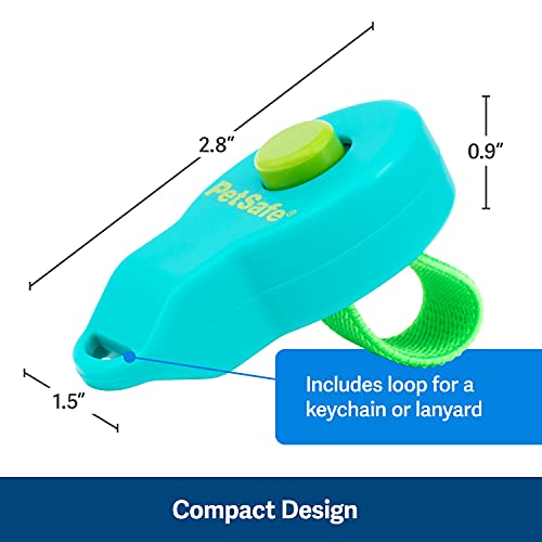 PetSafe Clik-R Dog Training Clicker - Positive Behavior Reinforcer for Pets - All Ages, Puppy and Adult Dogs - Use to Reward and Train - Training Guide Included - Teal