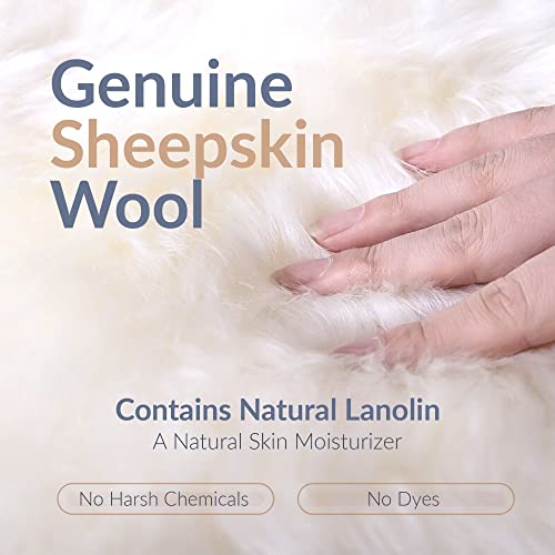 Sheepskin Ranch Real Long Wool Sheepskin Rug for Natural Home Decor, 3 x 2 Feet