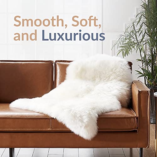 Sheepskin Ranch Real Long Wool Sheepskin Rug for Natural Home Decor, 3 x 2 Feet