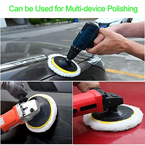 Polishing Pads: Wool Polishing Buffing Pads 3 PCS 6 Inch Wool Polishing Pads Buffing Polishing Pads Cleaner for Car Polishing with M14 Drill Adapter