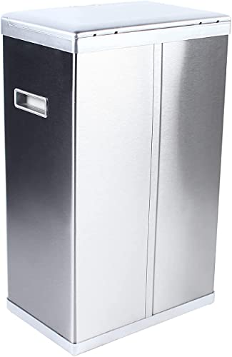 DNYSYSJ Stainless Steel Rice Dispenser, Automatic Rice Container Storage Box Countertop Rice Organization Food Dispenser for Home Kitchen (15KG Capacity, Silver)