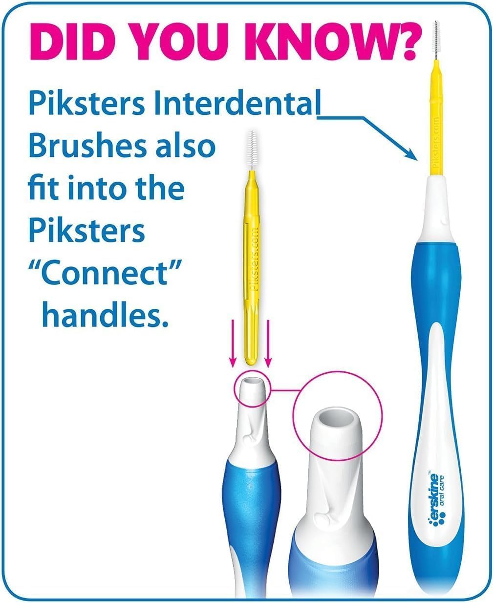 Piksters Interdental Brushes (1 Pack of 10 Brushes, Size 0 (Grey)
