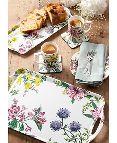 Pimpernel Stafford Blooms Collection Sandwich Tray | Serving Platter | Crudité and Appetizer Tray | Made of Melamine | Measures 15.1" x 6.5" | Dishwasher Safe