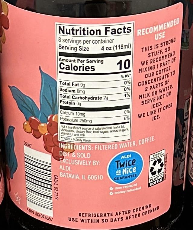 Cold Brew Coffee Concentrate, Original Flavor, Perfect for Instant Iced Coffee, Cold Brewed Coffee, and Hot Coffee - 100% Arabica, Ready to Mix - 32 FL OZ