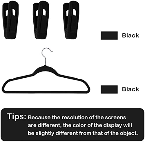 Trgowaul Velvet Hangers Clips, Pants Hangers Velvet Clips, Strong Finger Clips Perfect for Thin Velvet Hangers (40pc, Black)